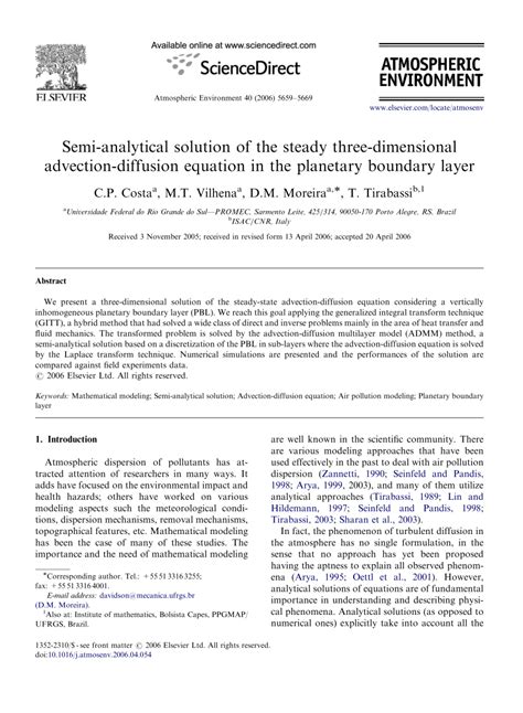 Pdf Semi Analytical Solution Of The Steady Three Dimensional