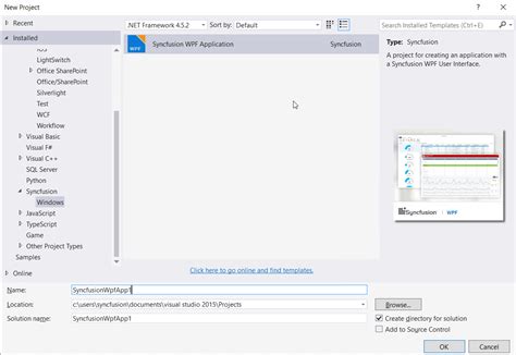 Create Project Wpf Syncfusion