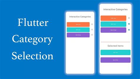 How To Create Flutter Category Selection For Multiple Selection