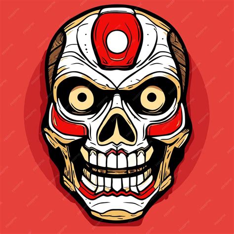 Bold And Dramatic Skull Mask Design Premium Ai Generated Vector