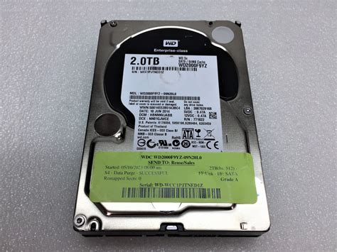WDC WD2000F9YZ-09N20L0 2TB 3.5" SATA Desktop Hard Disk Drive HDD Tested ...