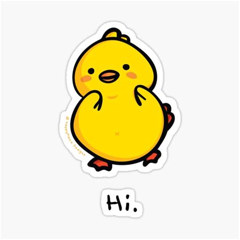 Little Chicky Says Hi Sticker For Sale By Happymaze Redbubble
