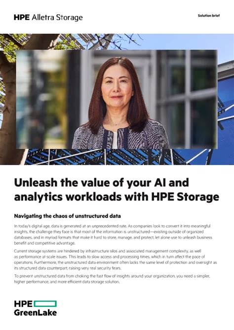Unleash The Value Of Your Ai And Analytics Workloads With Hpe Storage