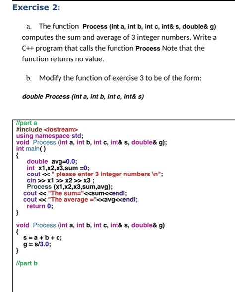 Solved Exercise 2 A The Function Process Int A Int B