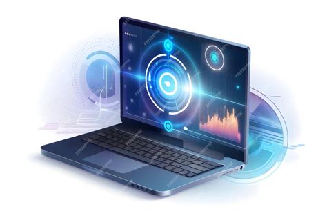 Modern Workspace With Laptop Displaying Holographic Ai Qa Icons Digital Qa Elements Highlighted