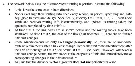 Solved 3 ﻿the Network Below Uses The Distance Vector