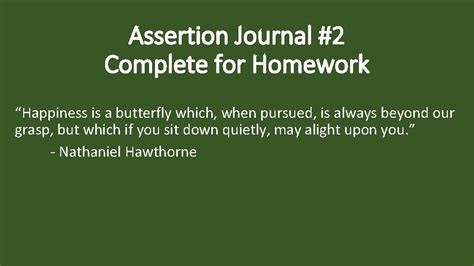 Assertion Journal What Is An Assertion Stylistic Approach