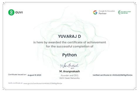 Yuvaraj D On Linkedin Python Guvi Python