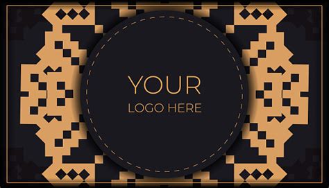 슬로베니아 패턴이 있는 검은색 인쇄 디자인 엽서용 템플릿입니다 텍스트 및 빈티지 장식품을위한 장소와 초대 카드의 벡터 준비 0명에 대한 스톡 벡터 아트 및 기타 이미지