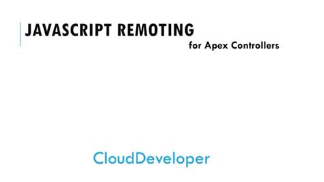 salesforce js remoting overview youtube