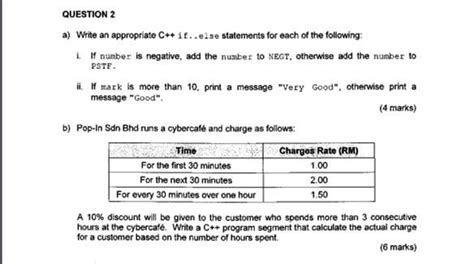Solved A Write An Appropriate C If E Se Statements For Chegg Com