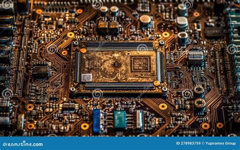 Complexity Of The Electronics Industry Captured In Close Up Circuit Board Generated By Ai Stock