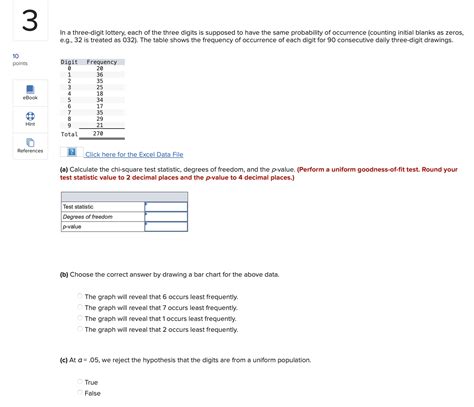 in a three digit lottery each of the three digits is