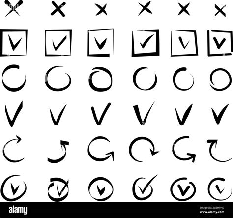 Hand Drawn Tick Marks Checklist Signs Doodle Marker Drawing Check