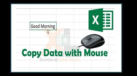 Copy Data With Mouse In Ms Excel Youtube