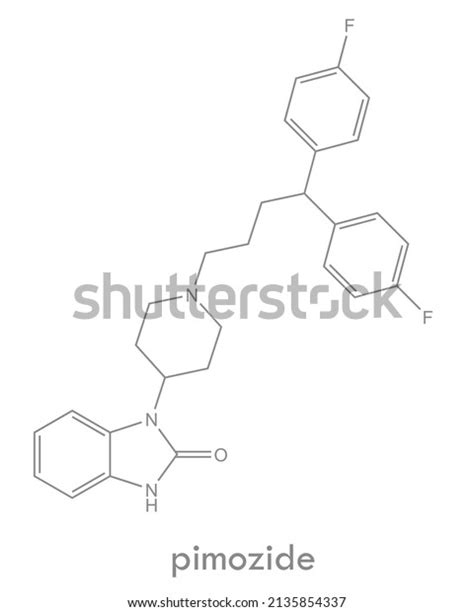 Pimozide Structure Typical Antipsychotic Drug Molecule เวกเตอร์สต็อก ปลอดค่าลิขสิทธิ์