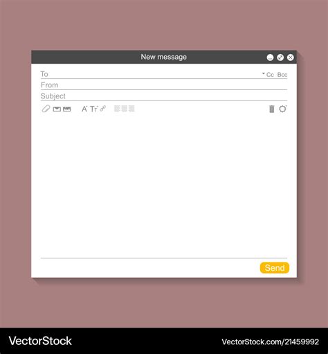 E Mail Blank Template Concept Royalty Free Vector Image