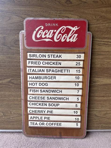 Coke Cola Menu Board