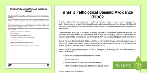 What Is Pathological Demand Avoidance Adult Guidance