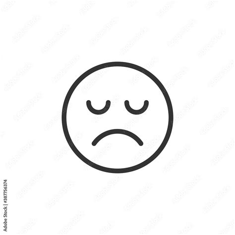 Sad Emoji Icon Isolated On White Background Disappointed Face Emoticon