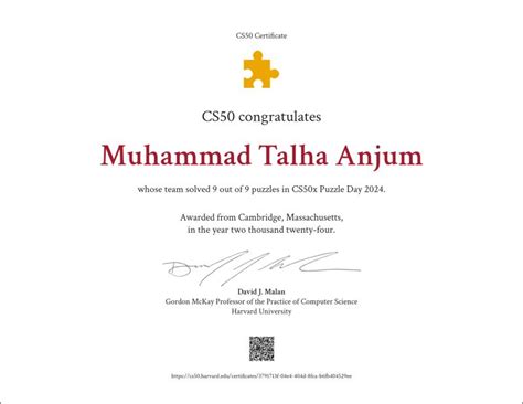 Muhammad Talha Anjum On Linkedin Harvardcs50 Puzzleday2024 Teamwork Gratitude