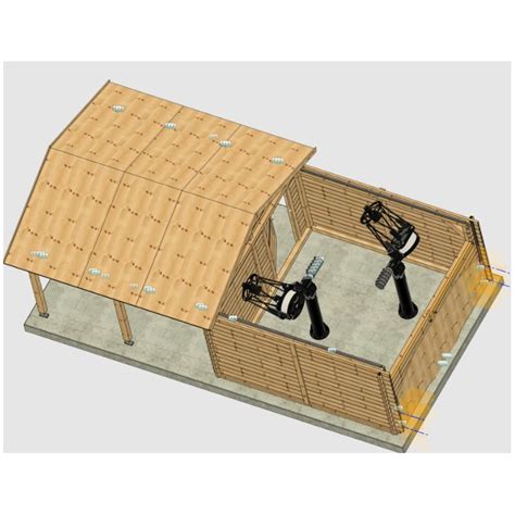 Observatorio De Madera De Techo Corredizo Dome Part Optical Modelo Greenline Mega 44