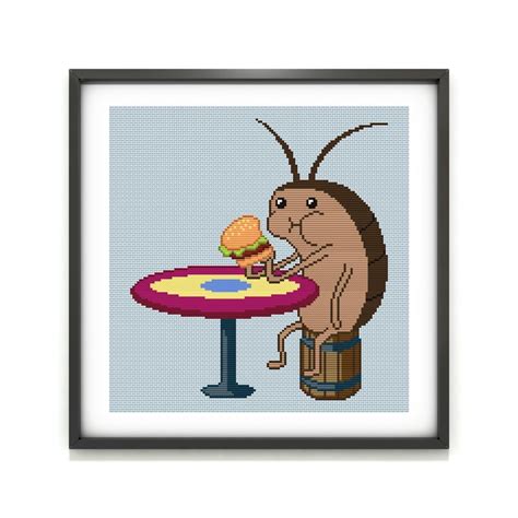 Spongebob Cockroach Eating A Burger Etsy