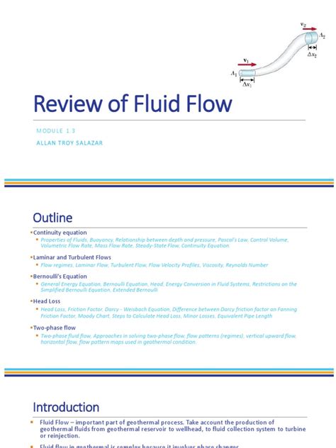 A Comprehensive Review Of Key Fluid Flow Concepts Including The Continuity Equation Laminar And