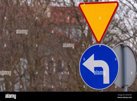 Road Signs In The City Center Driving Lessons Intersection Markings