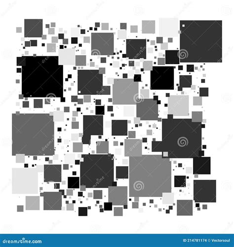 Grayscale Random Squares Checkered Pattern Stock Vector Illustration Of Eccentric