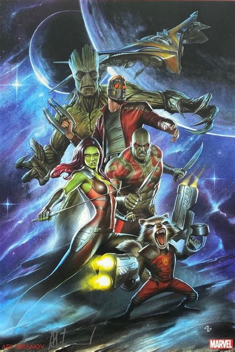 Guardians Of The Galaxy Paper Print By Adi Granov Signed