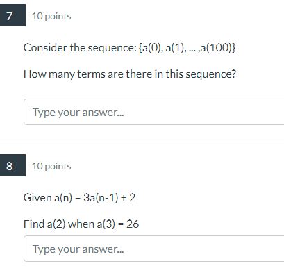 Solved Consider The Sequence A 0 A 1 A 100 How Many Chegg Com