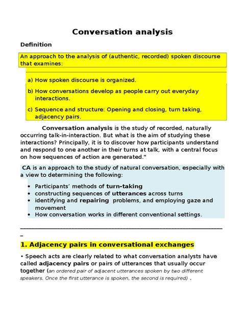 Understanding Adjacency Pairs In Conversation Pdf Epistemology