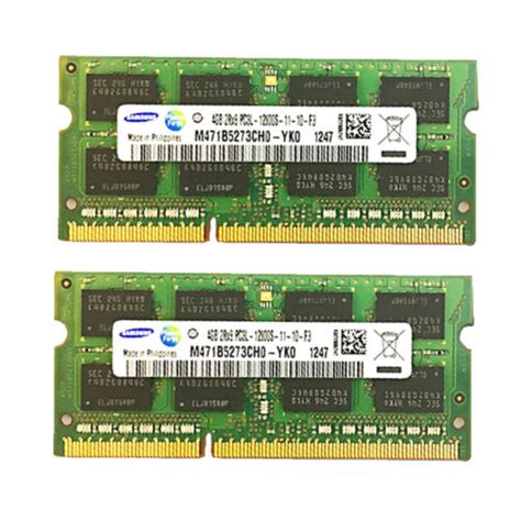 8gb 2x 4gb pc3 12800 ddr3 1600mhz sodimm memory 204pin for dell