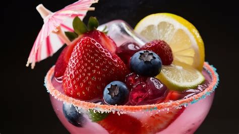 Premium Photo Berry Cocktail In The Shot