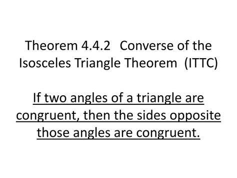 Ppt Honors Geometry Section 44 Isosceles Triangle Theorem Powerpoint