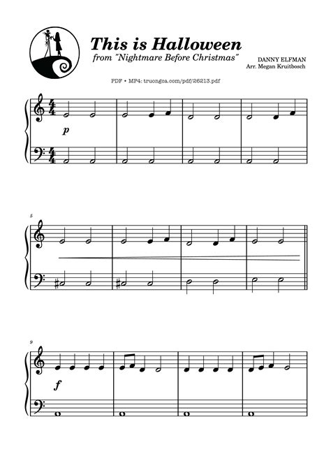 2 Sheet Pdf Halloween Theme Piano Sheet Pdf Và Hợp âm