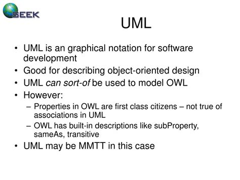 Ppt Ontologies And Owl With Some Notes On Xml Schema E R Diagrams And Uml In 15 Minutes