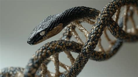 Venomous Snake Dna Spiral Scientific Laboratory Art Stock Illustration