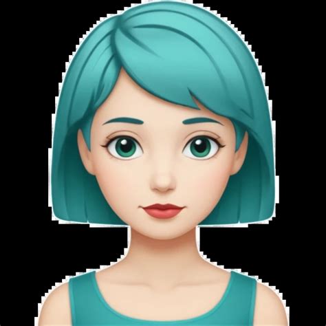 Teal Hugs Short Hair Women With Belles Wording Emoji Ai Emoji Generator