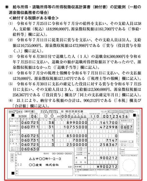 給与所得・退職所得等の所得税徴収高計算書の記入方法 Genspark