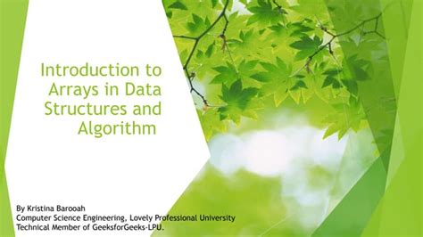 Arrays In Data Structure And Algorithm Pptx