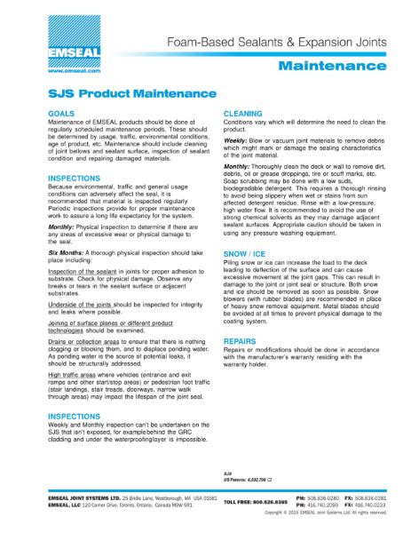 Trafficked Deck Movement Joint Sealing System Emseal Sjs System