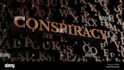 Conspiracy Wooden 3d Rendered Letters Message Can Be Used For An Online Banner Ad Or A Print
