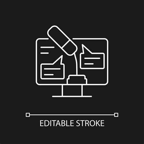 Digital Oratory White Linear Icon For Dark Theme Online Public