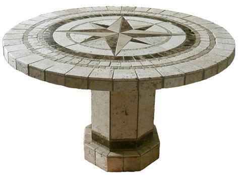 The Compass Stone Table Top Patio And Table Handcrafted Outdoor