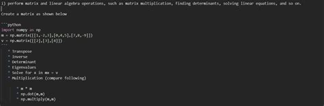 Solved I Perform Matrix And Linear Algebra Operations Such Chegg