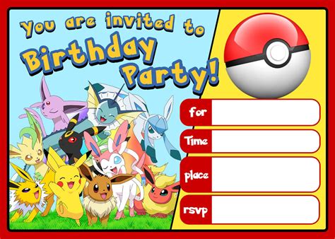 Pokemon Party Invitations Free Printable