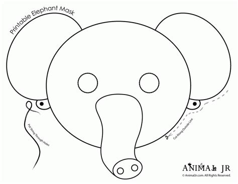 Elephant Mask Printable Template