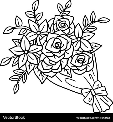 Bouquet Of Roses Coloring Pages